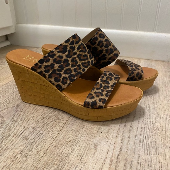 Italian Shoemakers | Shoes | Italian Shoemakers Brown Tan Wedge Sandals ...